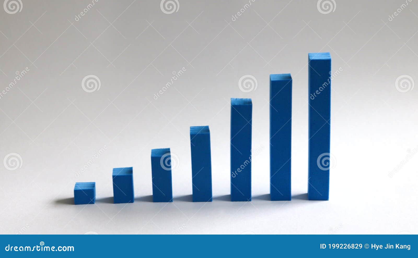 A bar graph of blue bars. stock image. Image of growth - 199226829