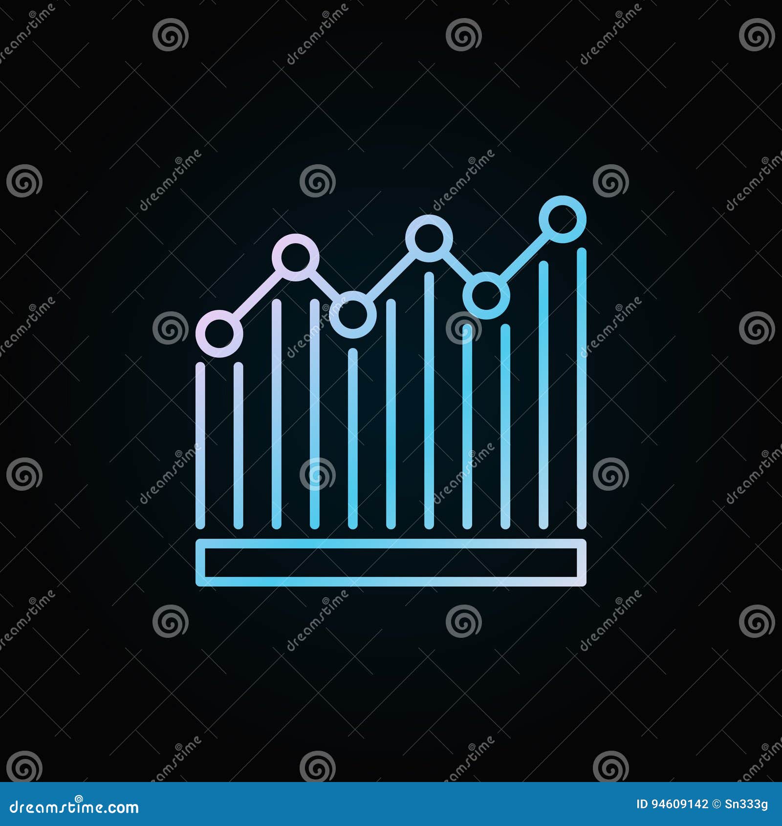 Bar graph blue icon stock vector. Illustration of data - 94609142