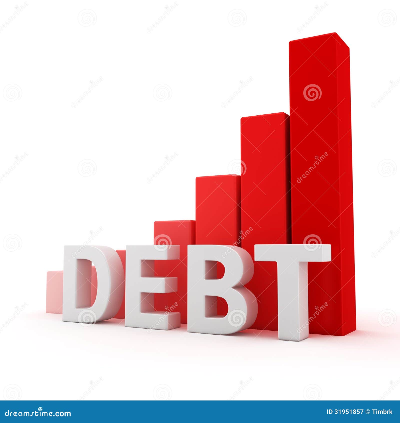 Bar graph of debt stock illustration. Illustration of rise - 31951857
