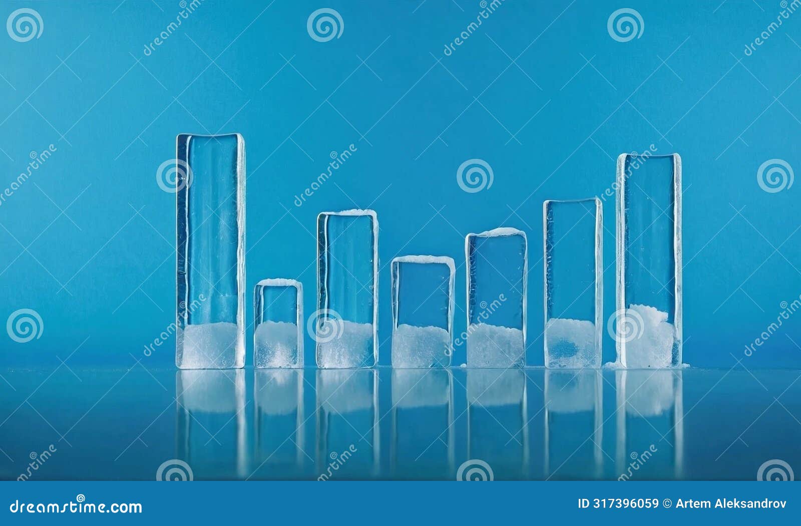 Bar Graph in the Form of Ice Rectangles Stock Illustration ...