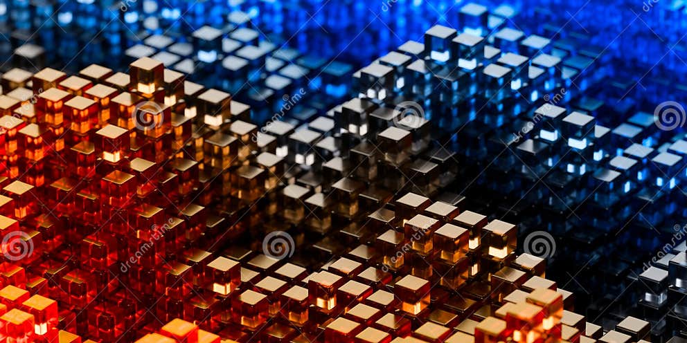 Bar Graph of Glass Cubes with Different Heights Background, Abstract ...