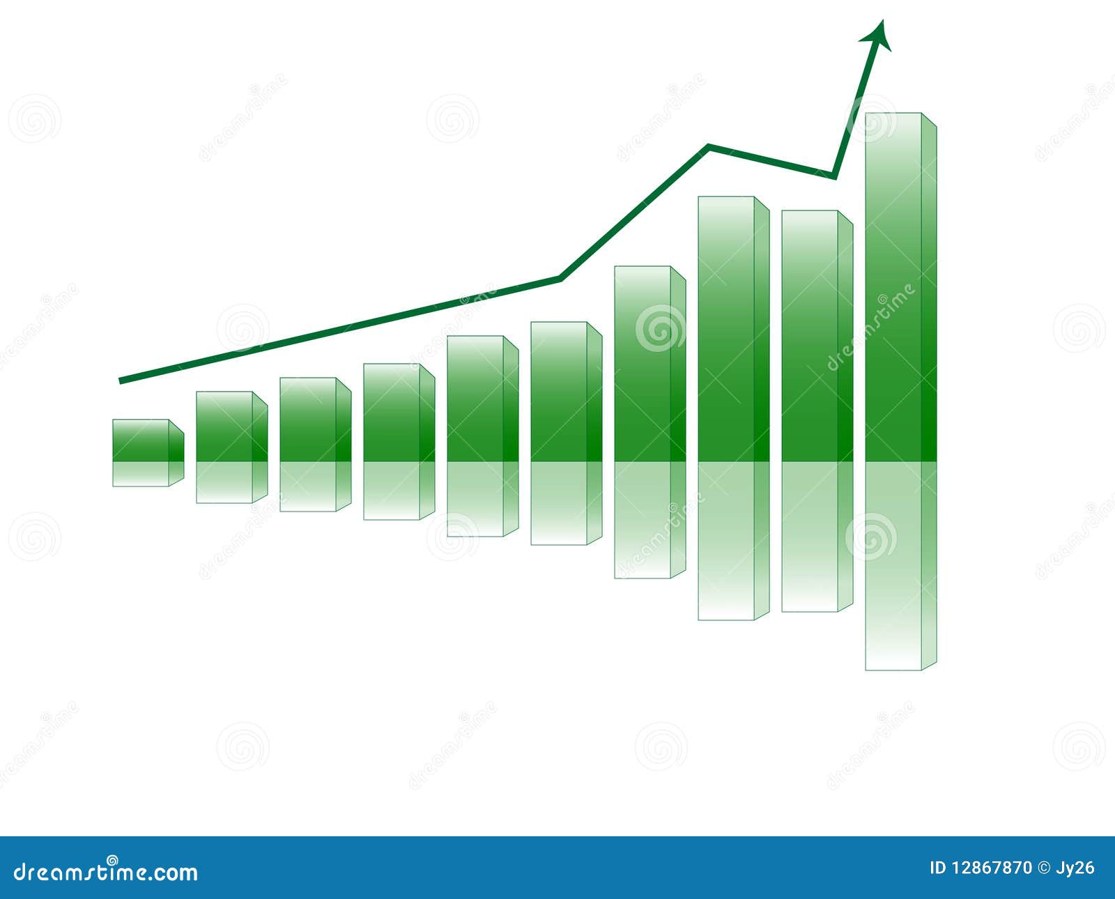 Bar Graph With Growth Arrow Vector Illustration | CartoonDealer.com ...