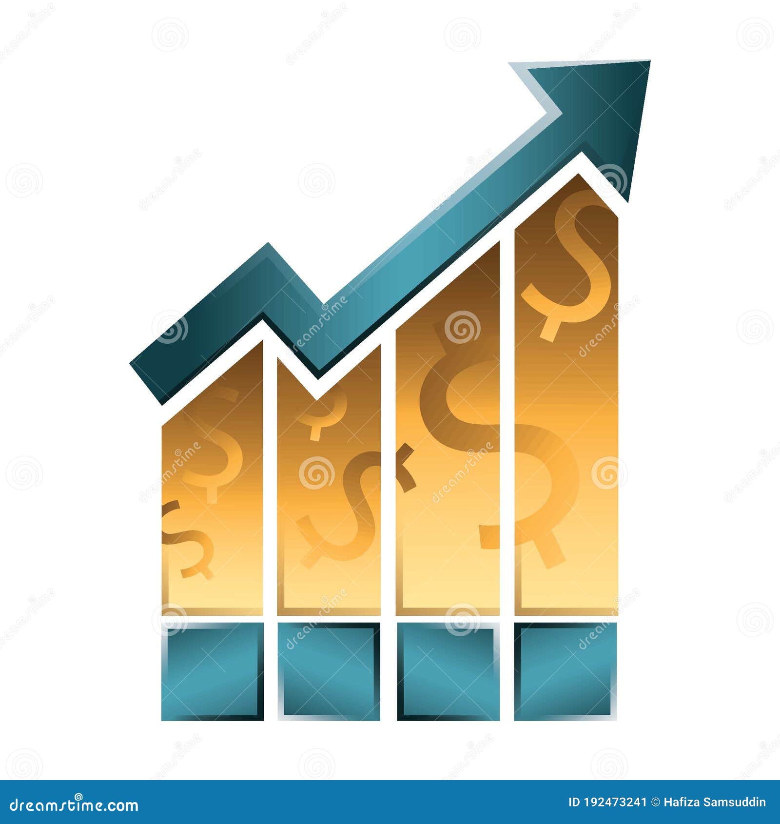 Bar Graph with Growth Concept. Vector Illustration Decorative Design ...