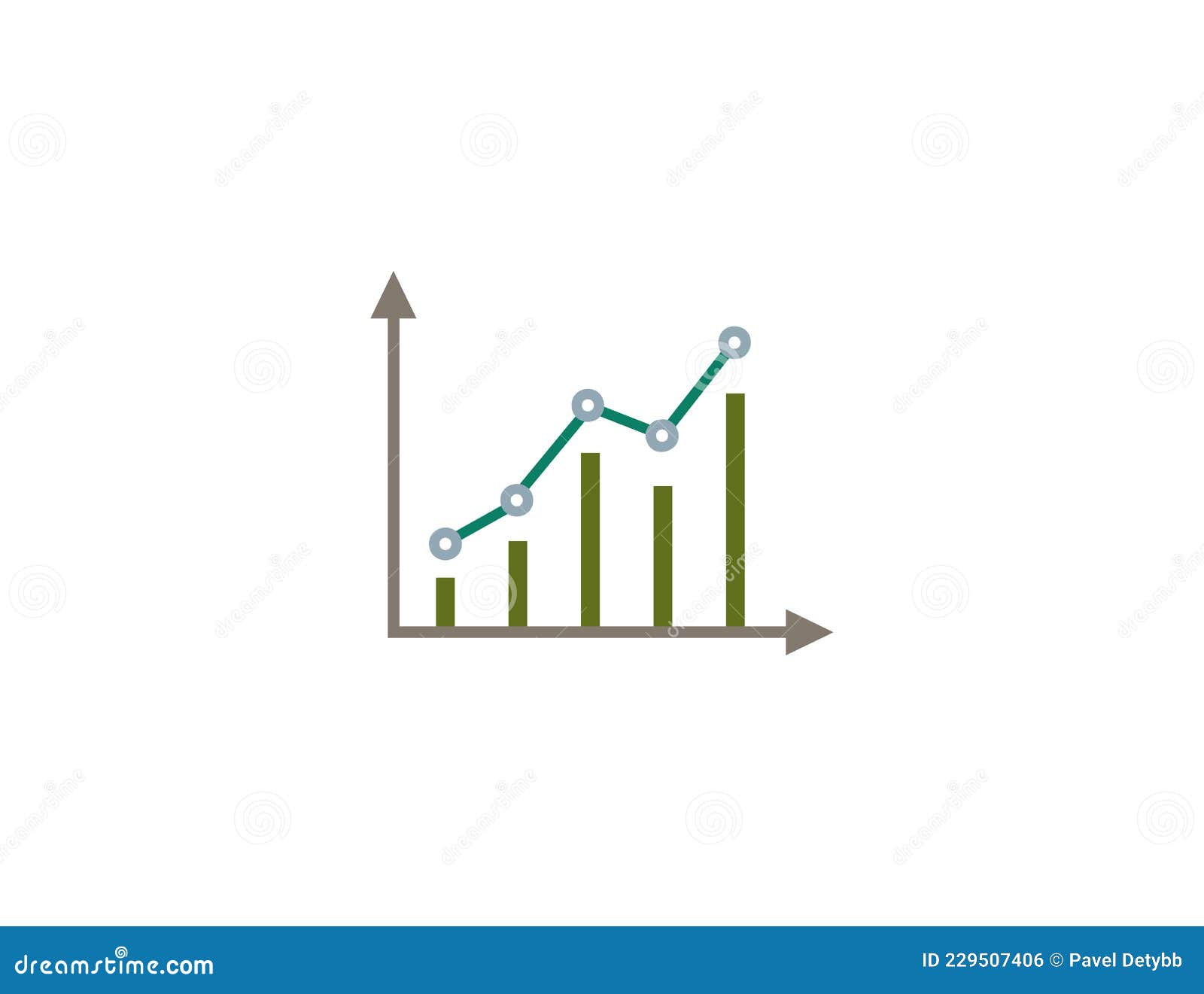 Bar Graph, Growth Icon. Vector Illustration. Flat Design Stock Vector ...