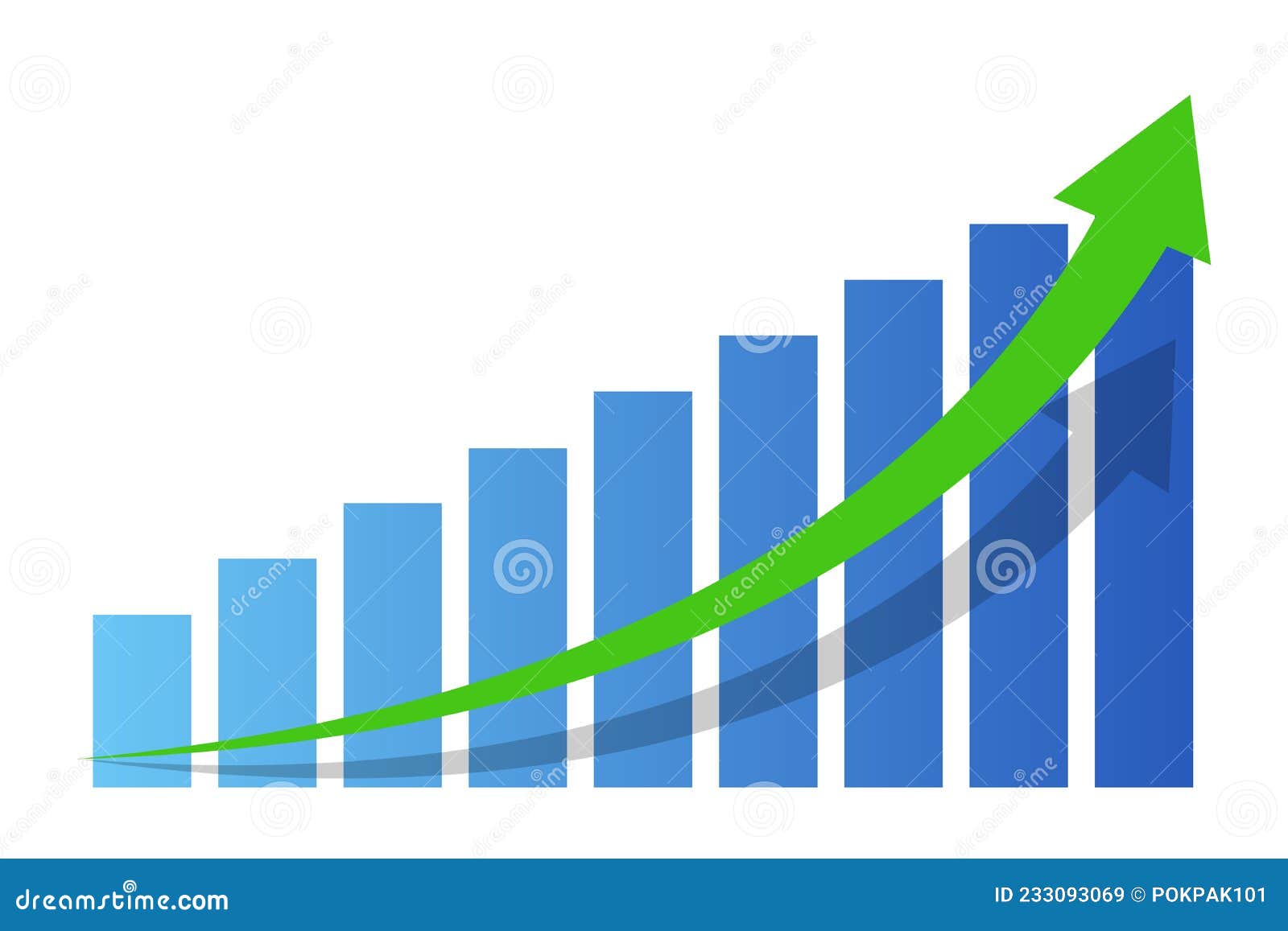 Bar Graph Growth and Up Arrow Stock Vector - Illustration of bank ...