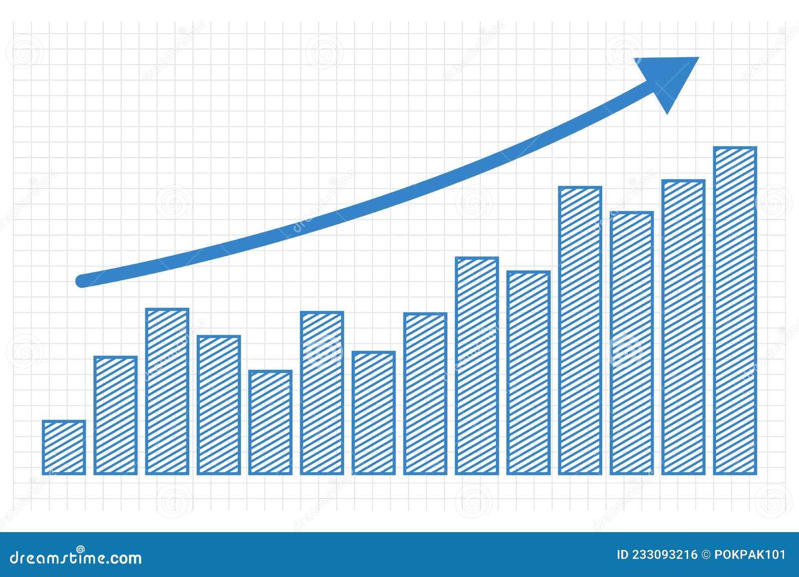 Bar Graph Growth and Up Arrow Stock Vector - Illustration of chart ...