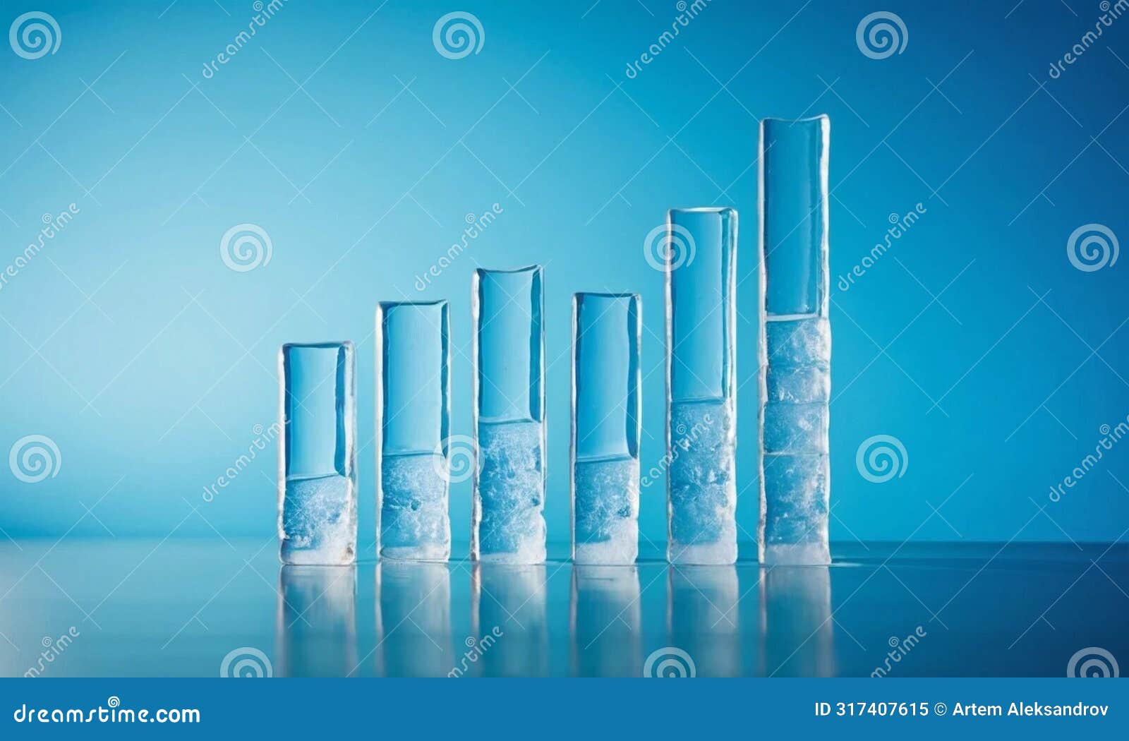 Bar Graph in the Form of Ice Rectangles Stock Illustration ...