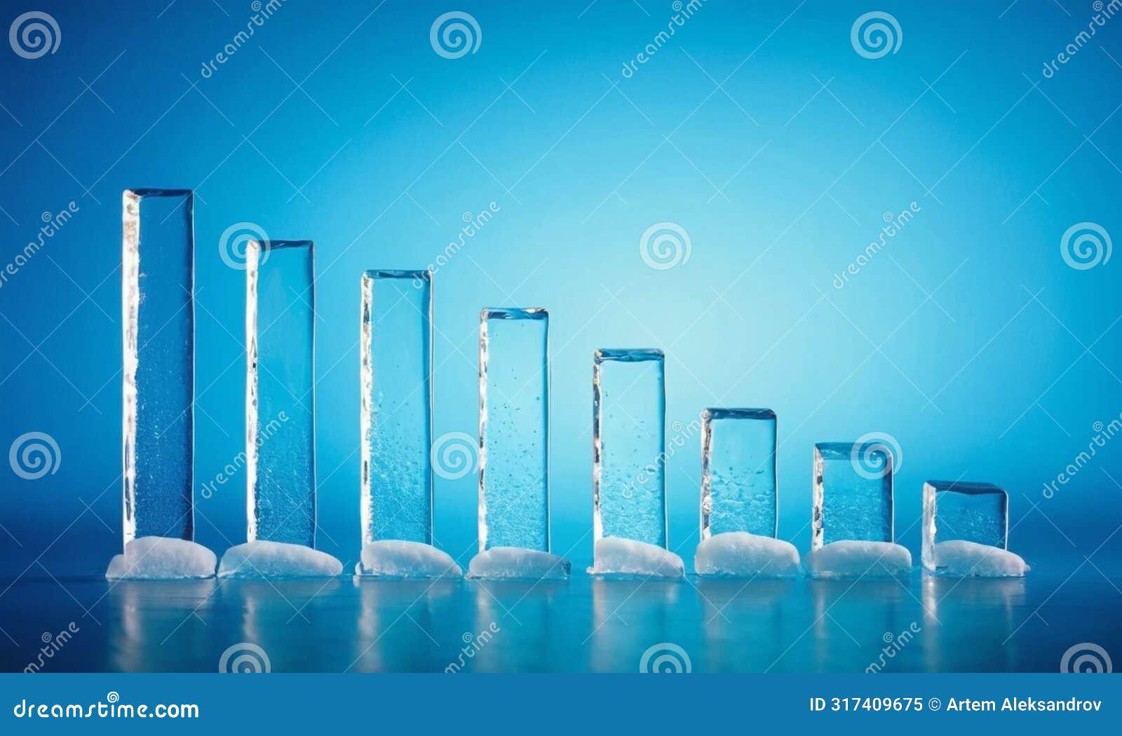 Bar Graph in the Form of Ice Rectangles Stock Illustration ...