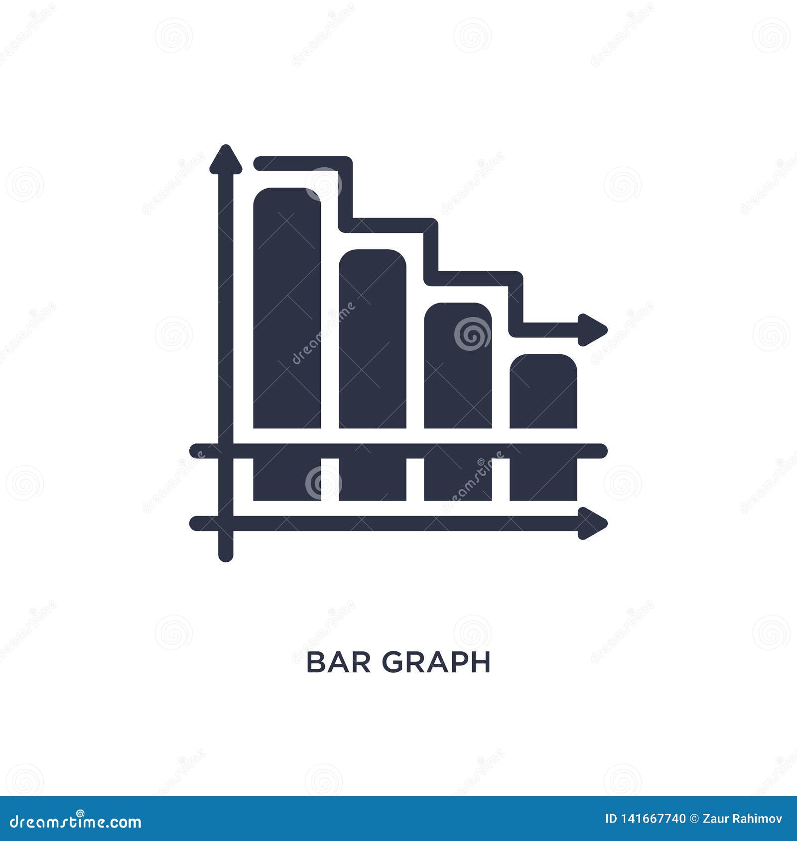 Bar Graph Icon on White Background. Simple Element Illustration from ...