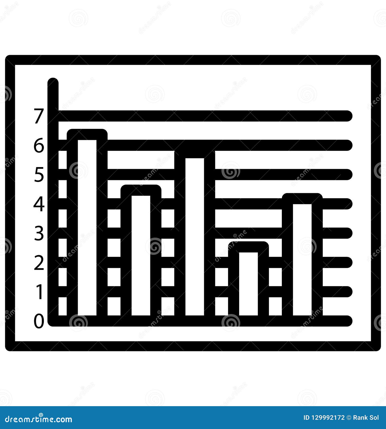 Bar Graph Line Isolated Vector Icon that Can Be Easily Modified or Edit ...