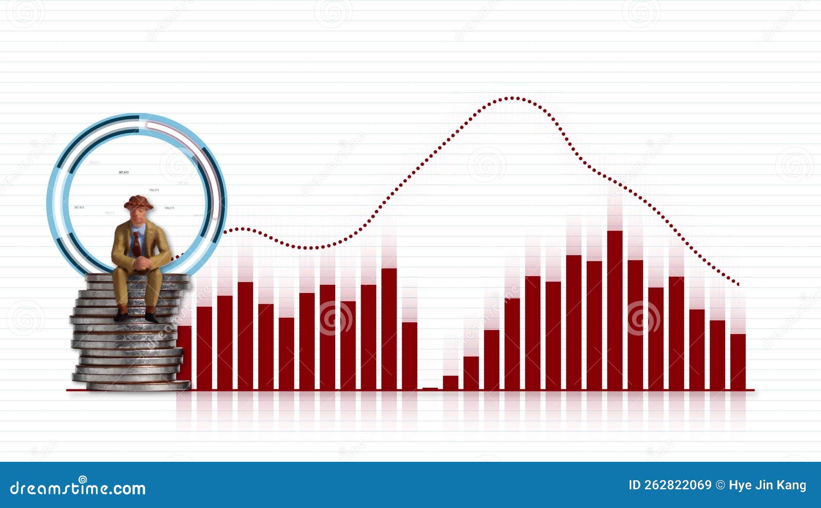 Bar Graph and Line Graph Where the Rise and Fall Repeat. Stock Video ...