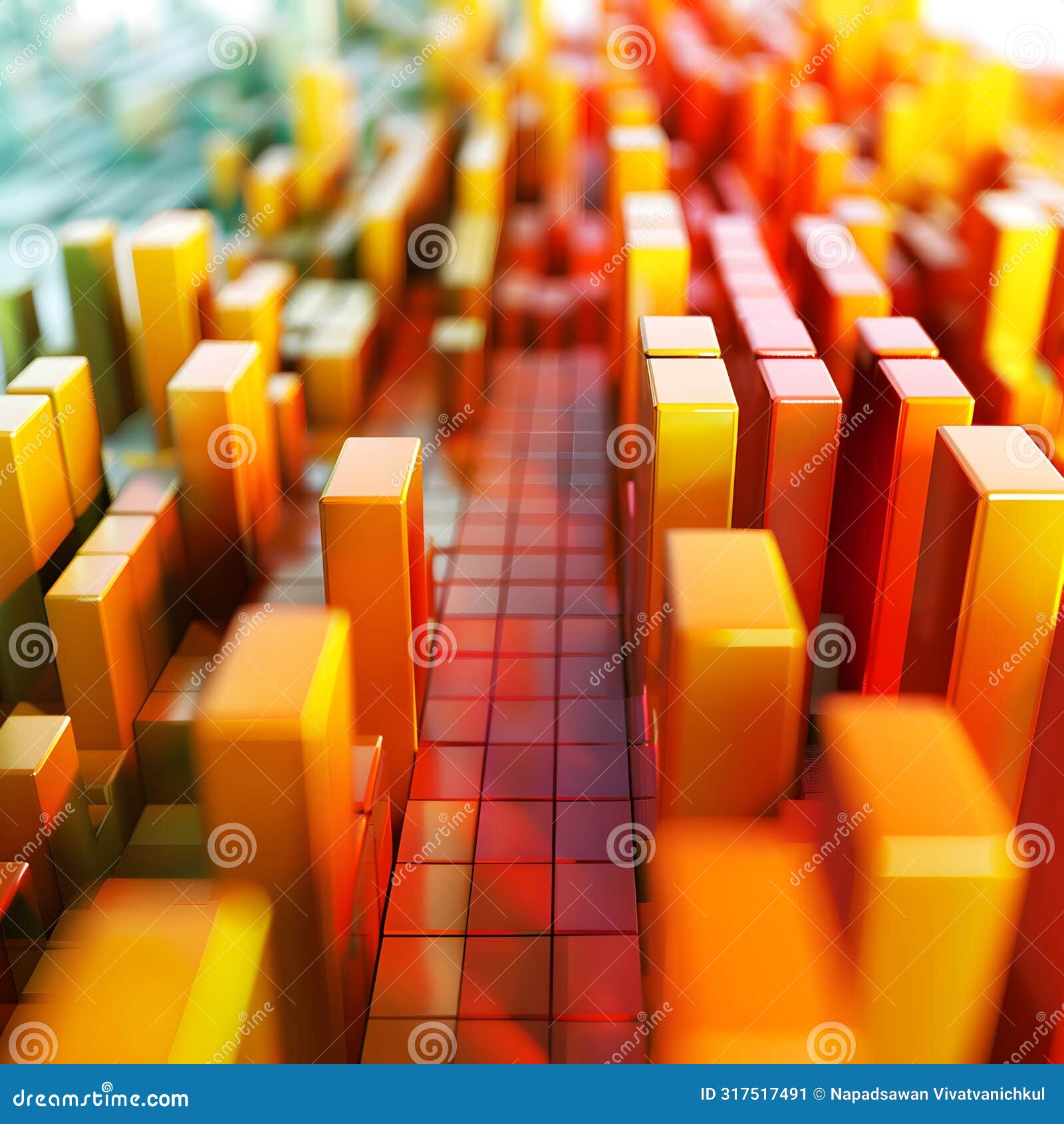 The Bar Graph Looks Like a Cityscape from Above. Stock Illustration ...