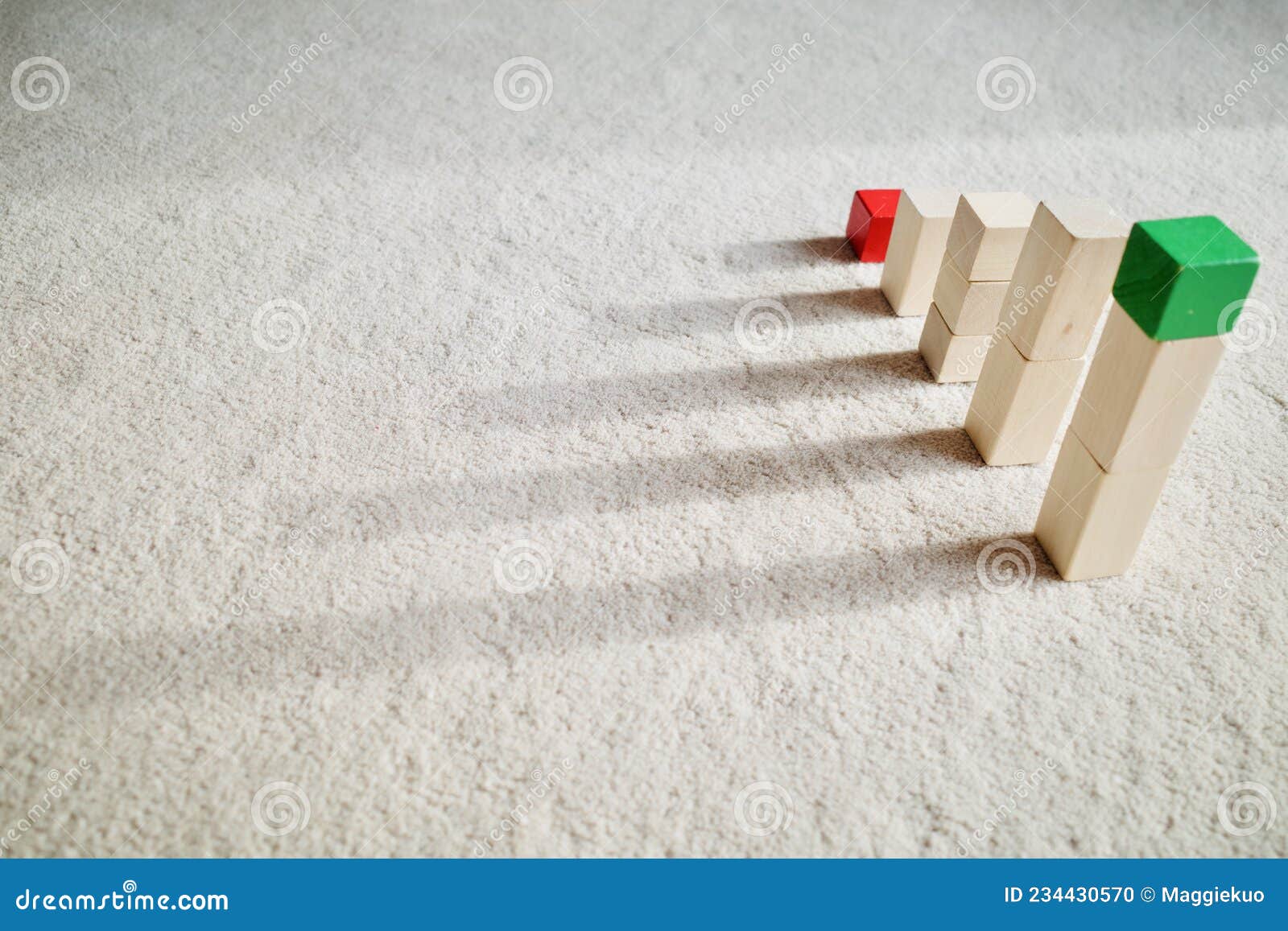 Bar Graph Made by Wooden Bricks and Their Shadows Stock Photo - Image ...