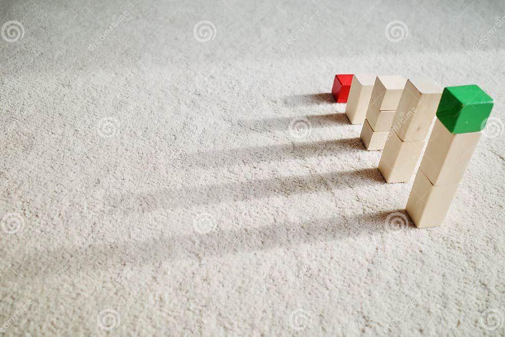 Bar Graph Made by Wooden Bricks and Their Shadows Stock Photo - Image ...