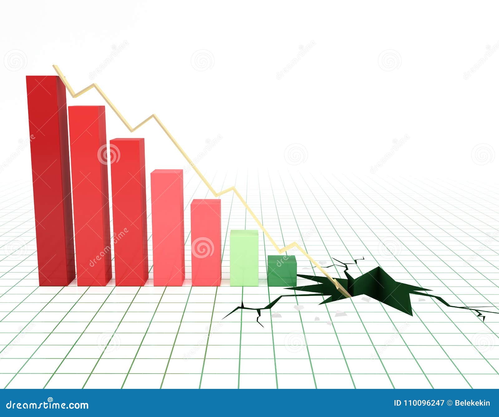 Financal Bar Graph Going Down Stock Illustration - Illustration of ...