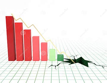 Financal Bar Graph Going Down Stock Illustration - Illustration of ...