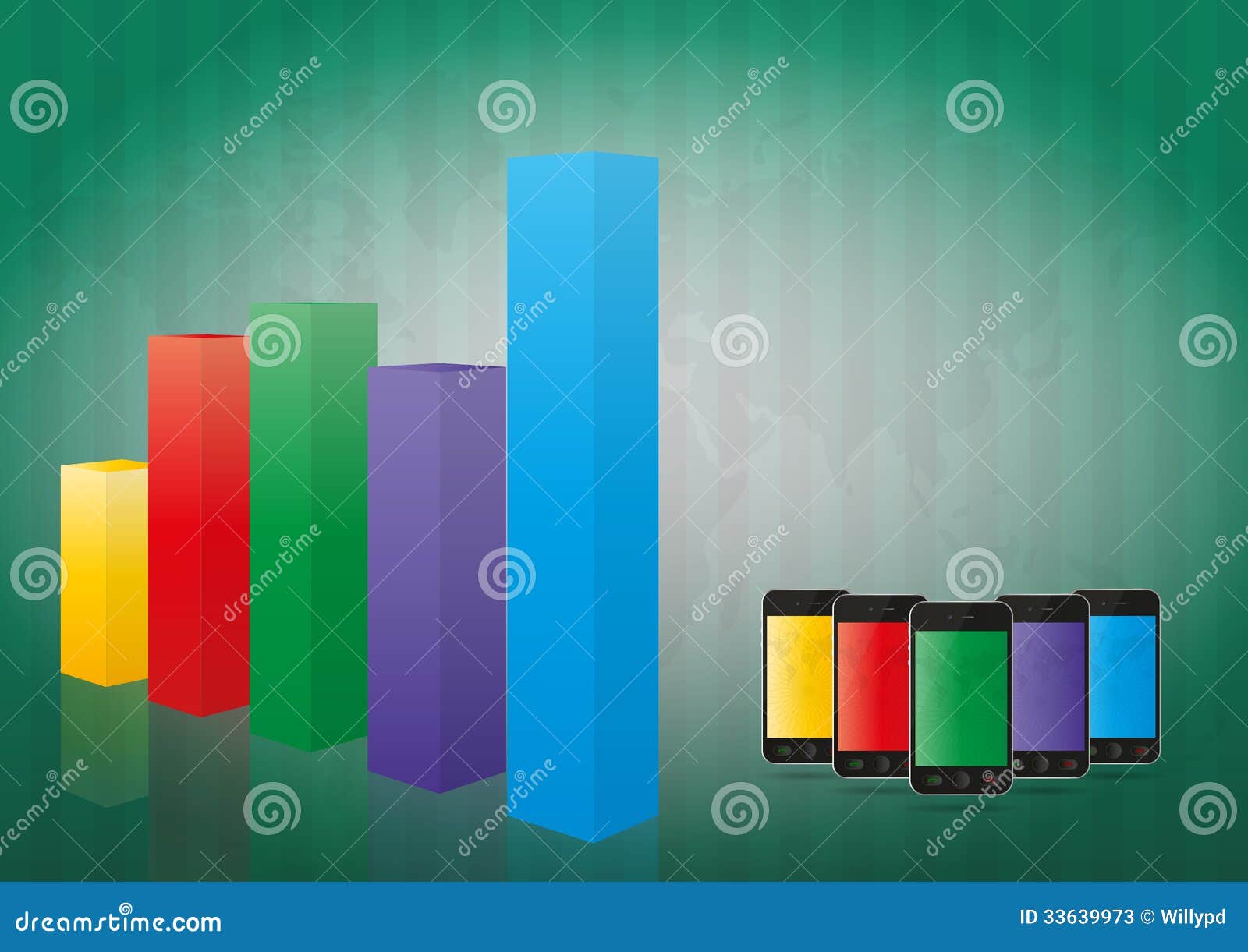 Bar graph phone stock vector. Illustration of interface - 33639973