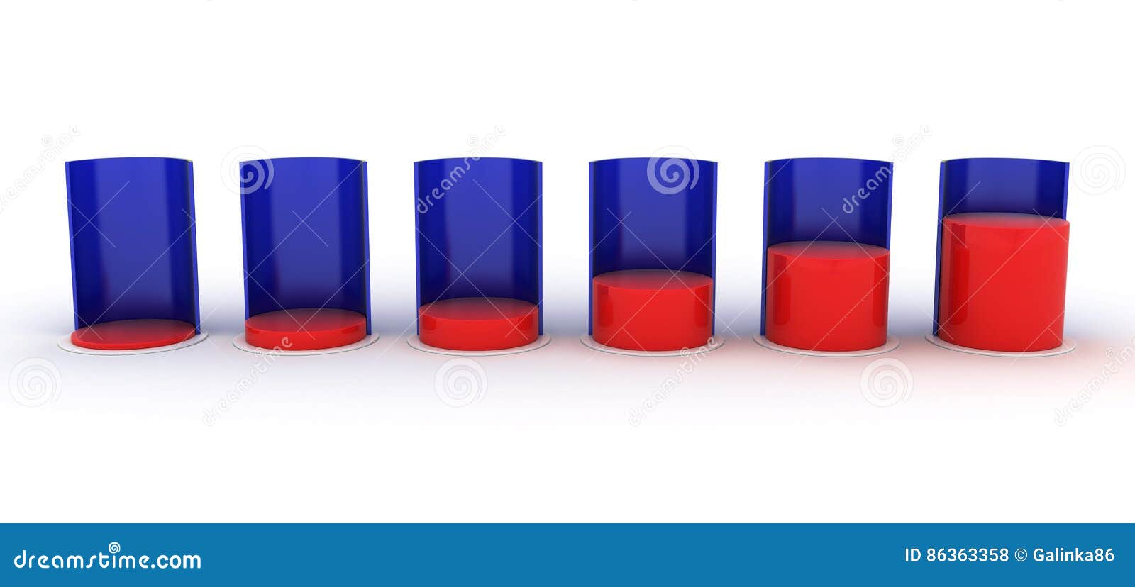 Bar Graph. red and blue. stock illustration. Illustration of dynamics ...