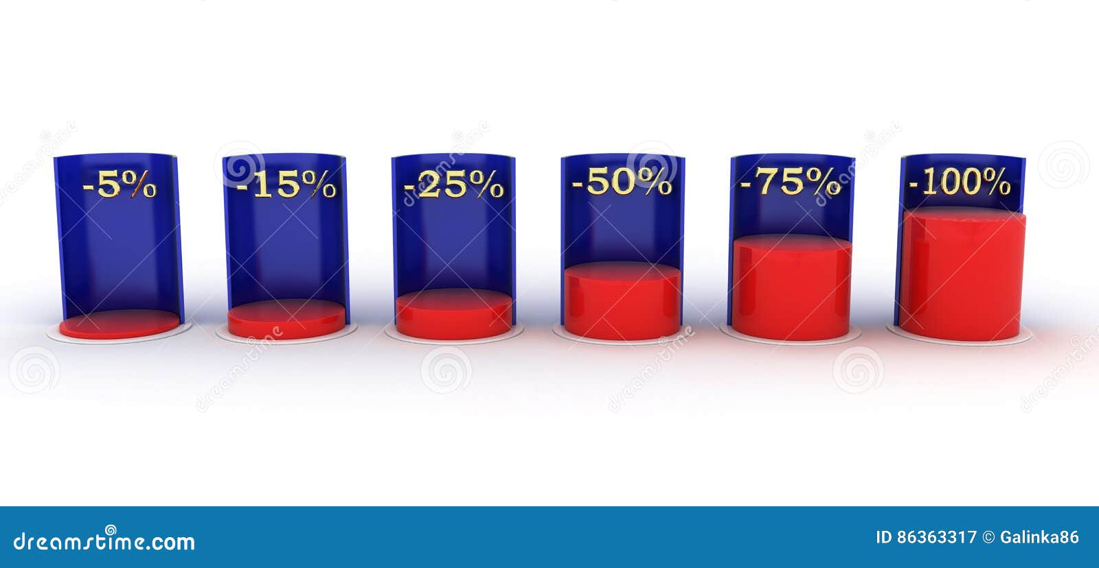 Bar Graph. Red and Blue. Negative Interest Stock Illustration ...
