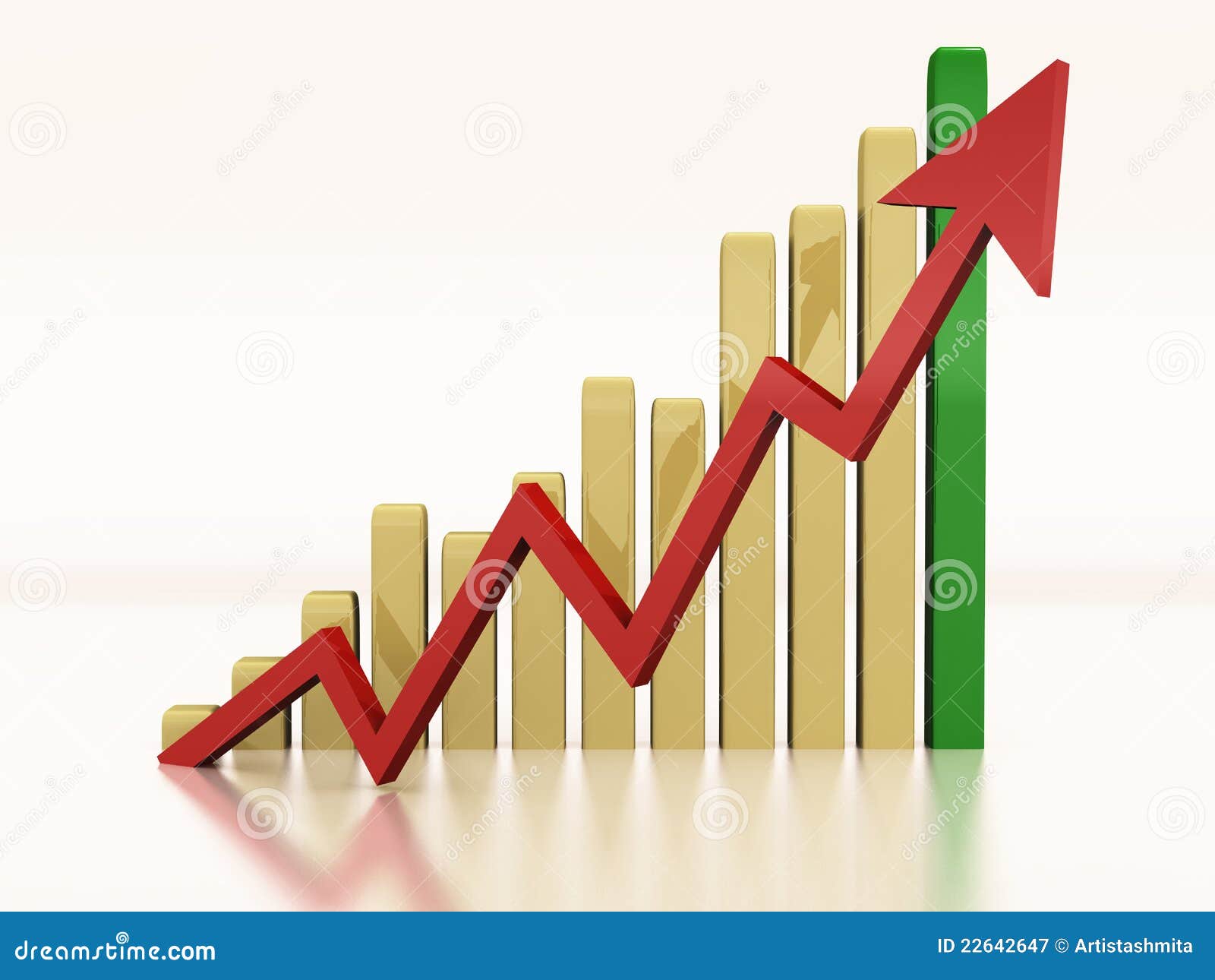 Bar graph rising stock illustration. Illustration of financial - 22642647