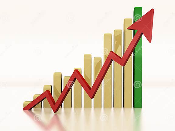 Bar graph rising stock illustration. Illustration of financial - 22642647