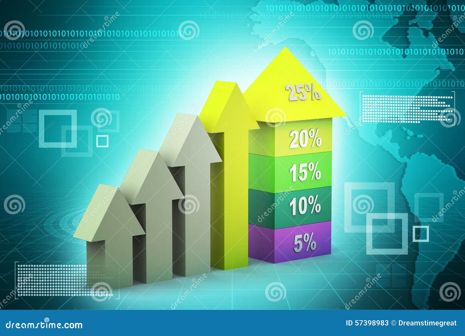 Bar graph showing growth stock illustration. Illustration of accounting ...