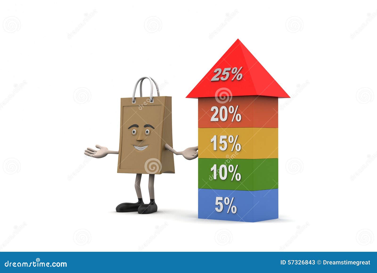 Bar Graph Showing Growth with Shopping Bag Stock Illustration ...