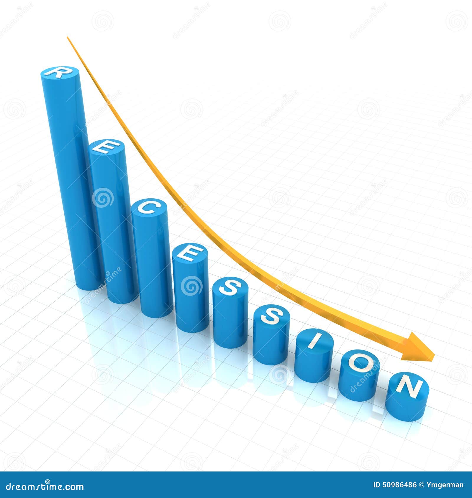 Bar Graph Showing Recession Trend Stock Illustration - Illustration of ...