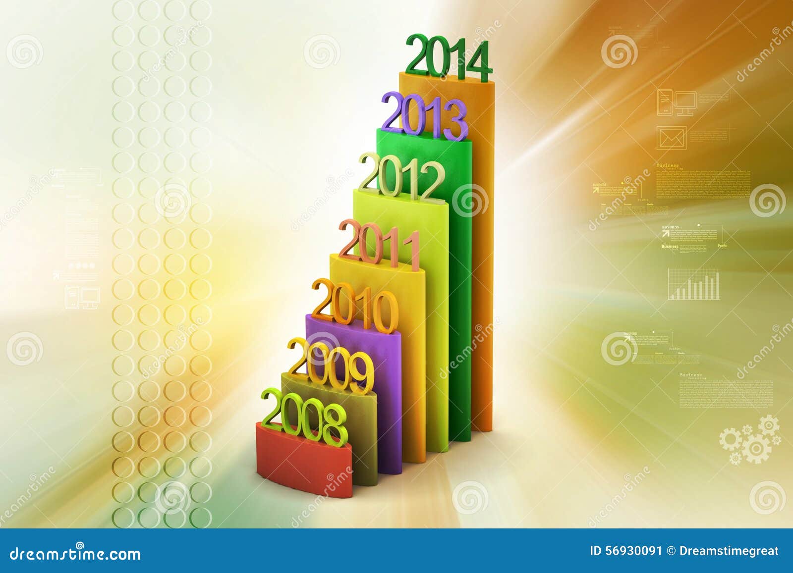 Bar Graph Showing a Steady Rise with Years Stock Illustration ...