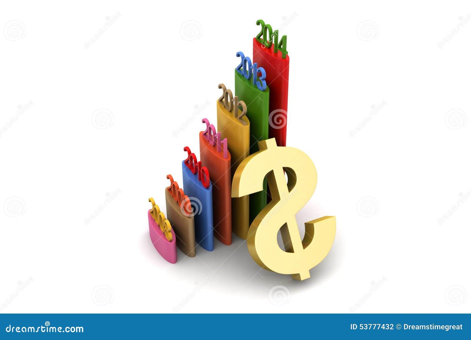 Bar Graph Showing a Steady Rise with Years Stock Illustration ...