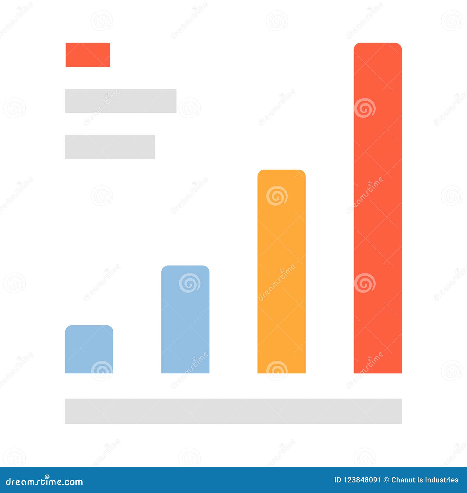 Bar Graph Flat Illustration Stock Vector - Illustration of infographic ...