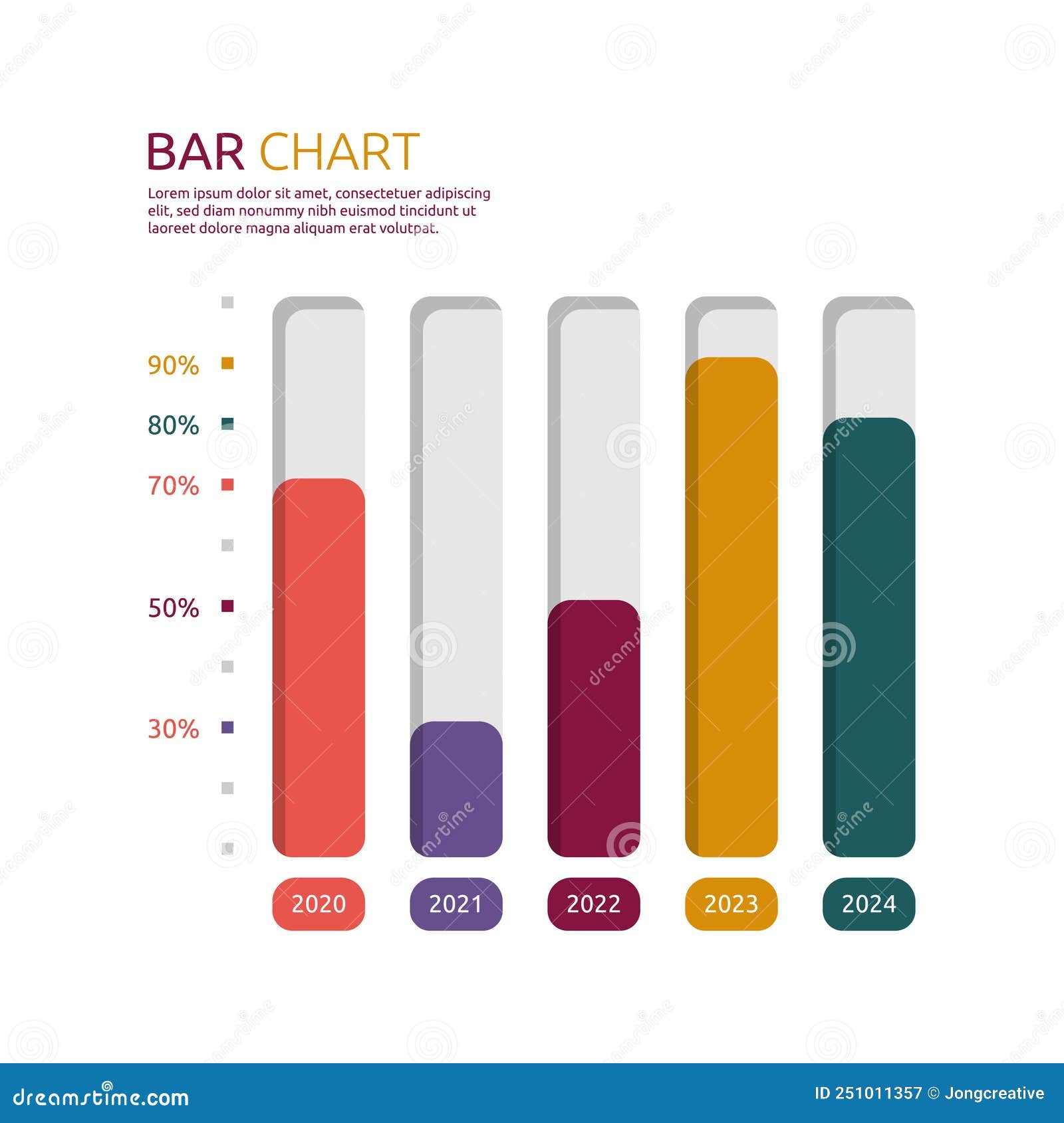 Bar Graphic Chart Statistic Data Infographic Template Stock Vector ...