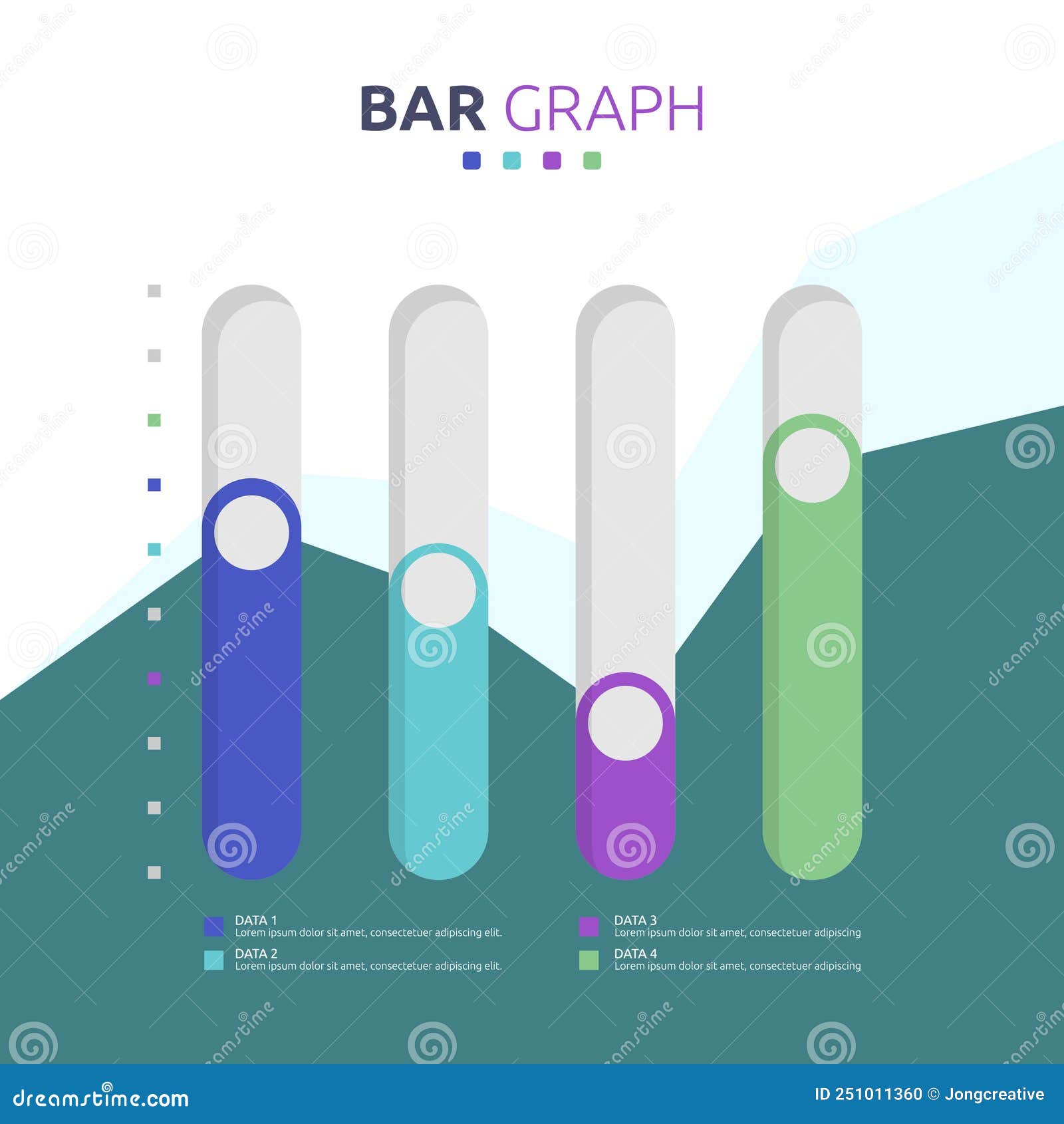 Bar Graphic Chart Statistic Data Infographic Template Stock Vector ...