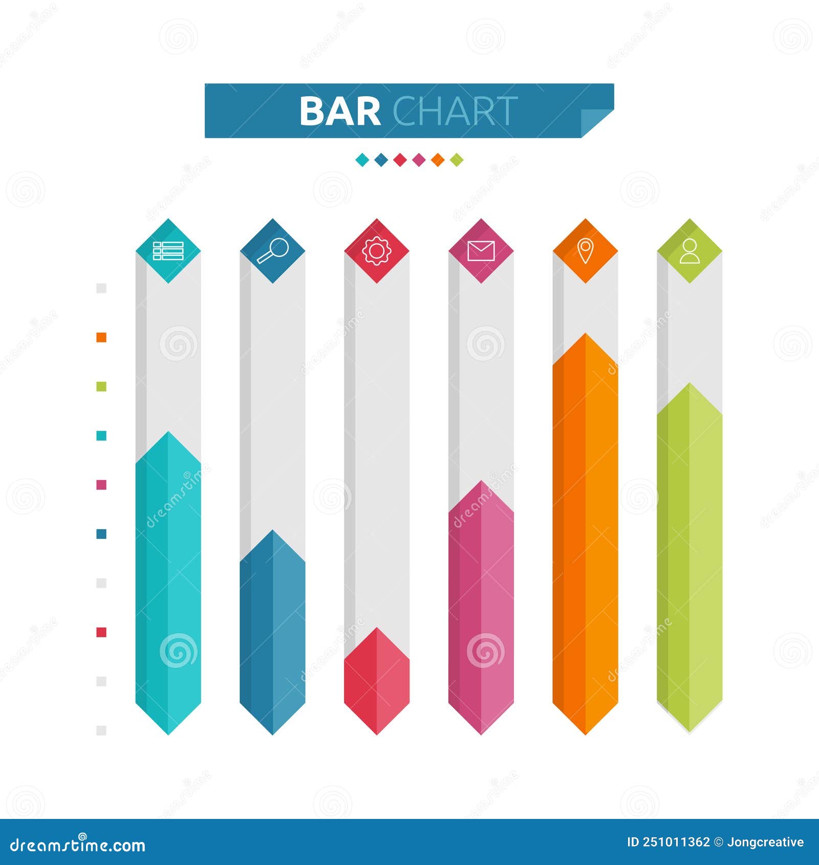 Bar Graphic Chart Statistic Data Infographic Template Stock Vector ...