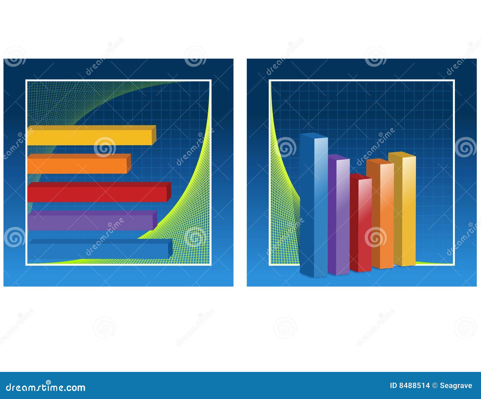 Bar Graphs stock vector. Illustration of blue, orange - 8488514