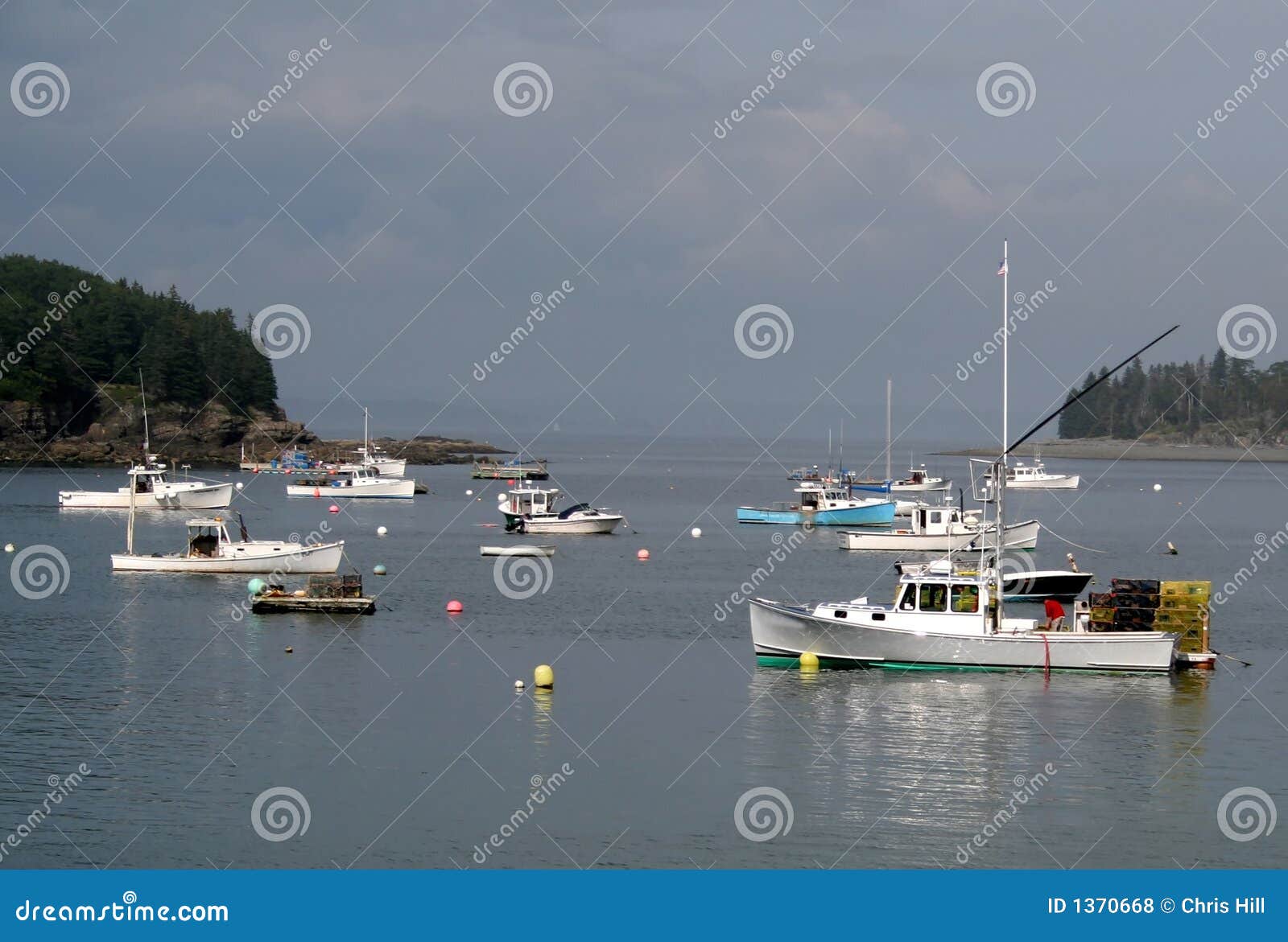 Bar Harbor Fishing Boats stock photo. Image of coastline - 1370668