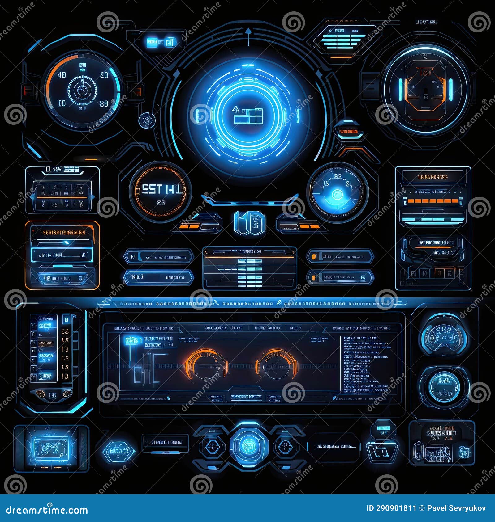 Bar Hud Elements Ai Generated Stock Image - Image of technology ...