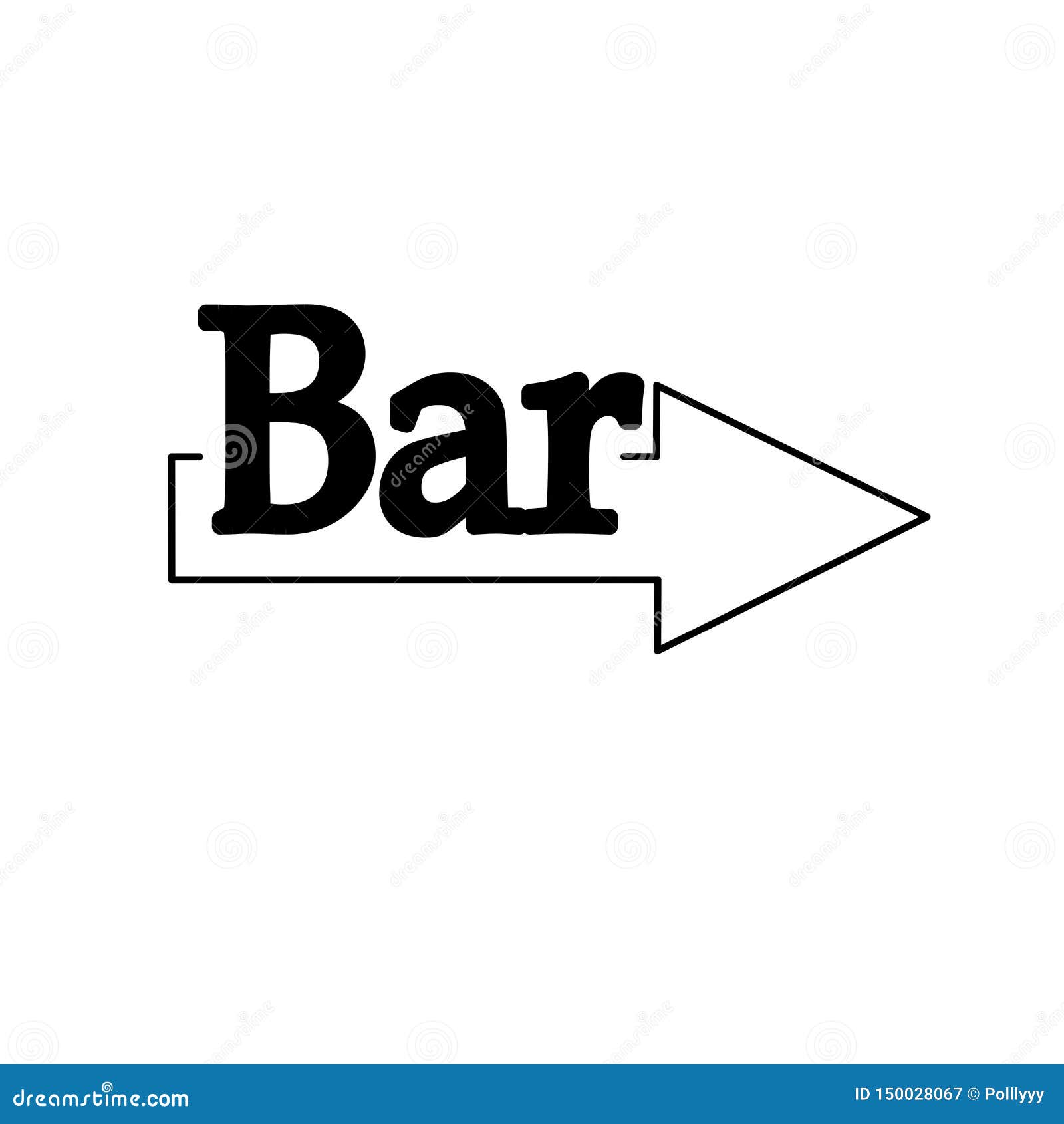 Bar Icon Arrow Pointer Illustration Line. Vector Stock Vector ...