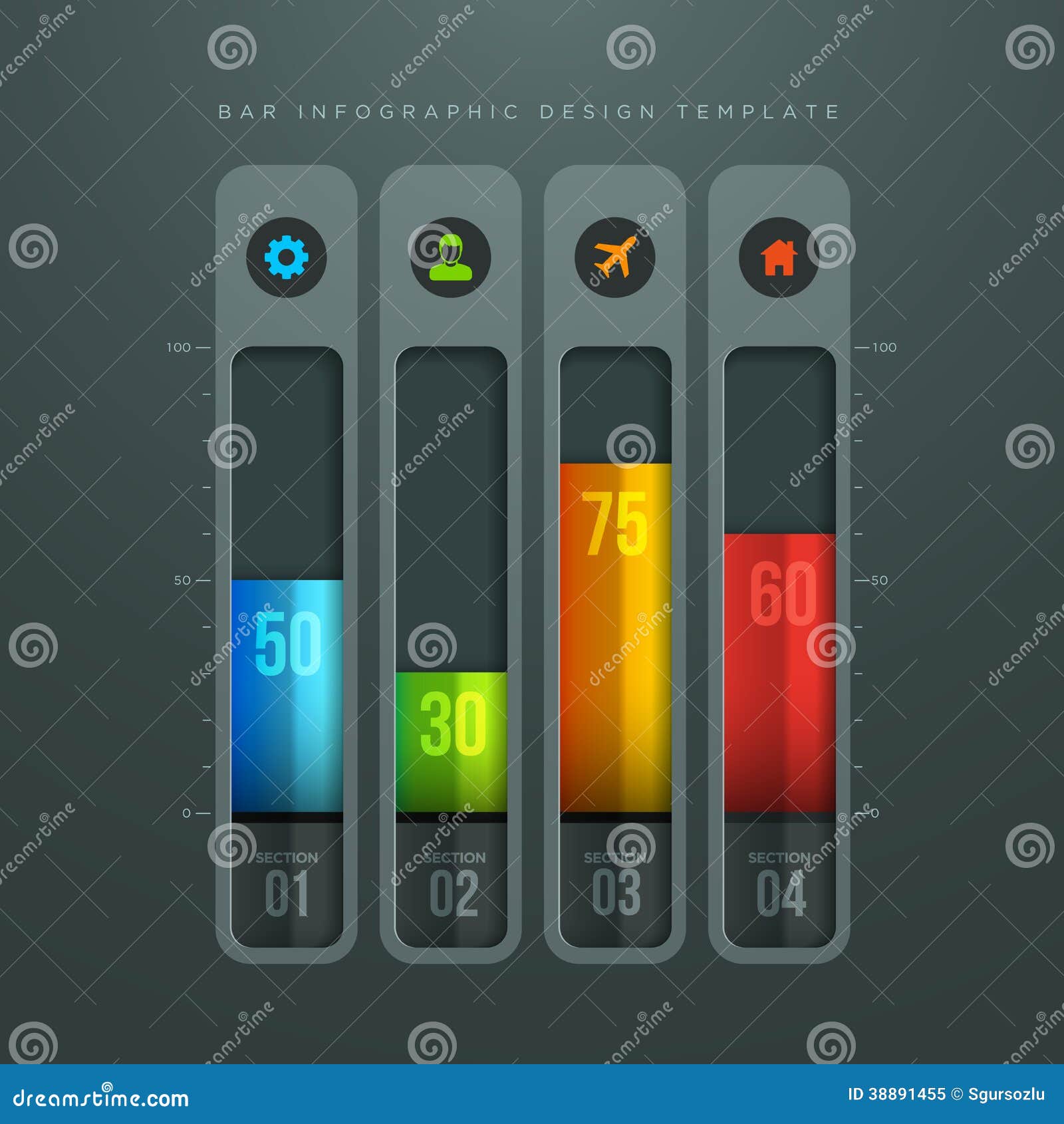 Bar Infographic Design Template Stock Vector - Illustration of concept ...
