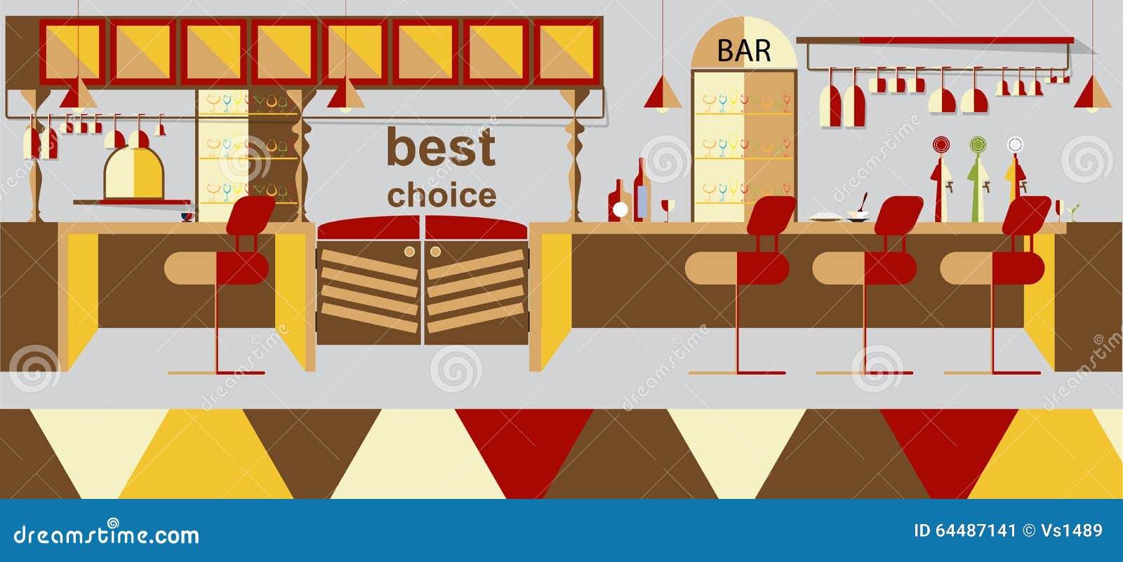 Bar Interior Vector Illustration Stock Vector - Illustration of ...