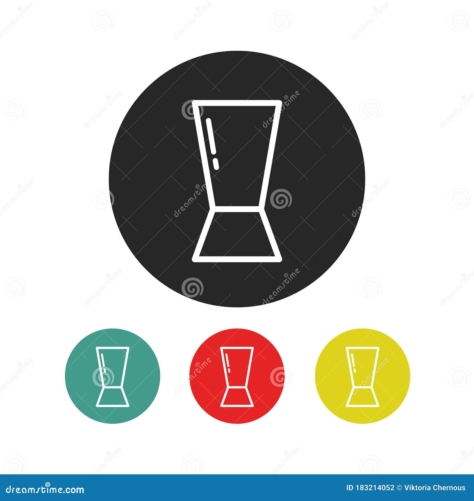 Bar Jigger Line Icon, Vector Illustration Stock Illustration ...