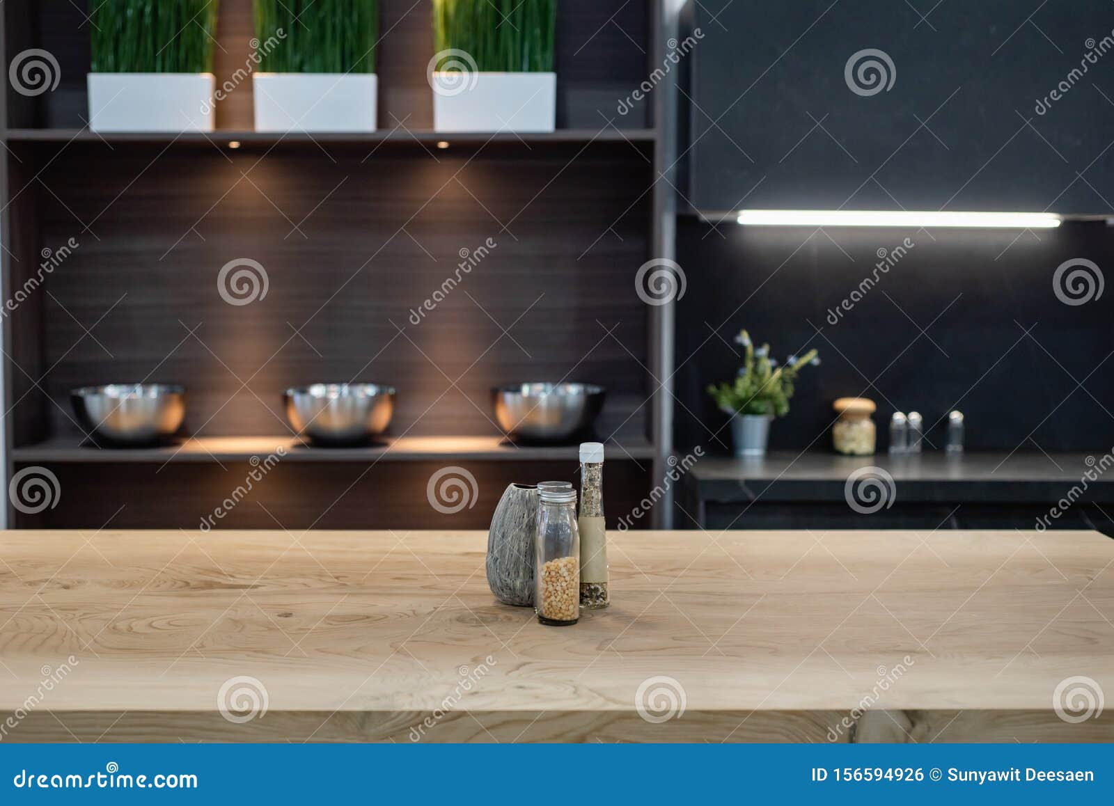 Bar and Kitchen Interior Design Stock Photo - Image of decor, indoors ...