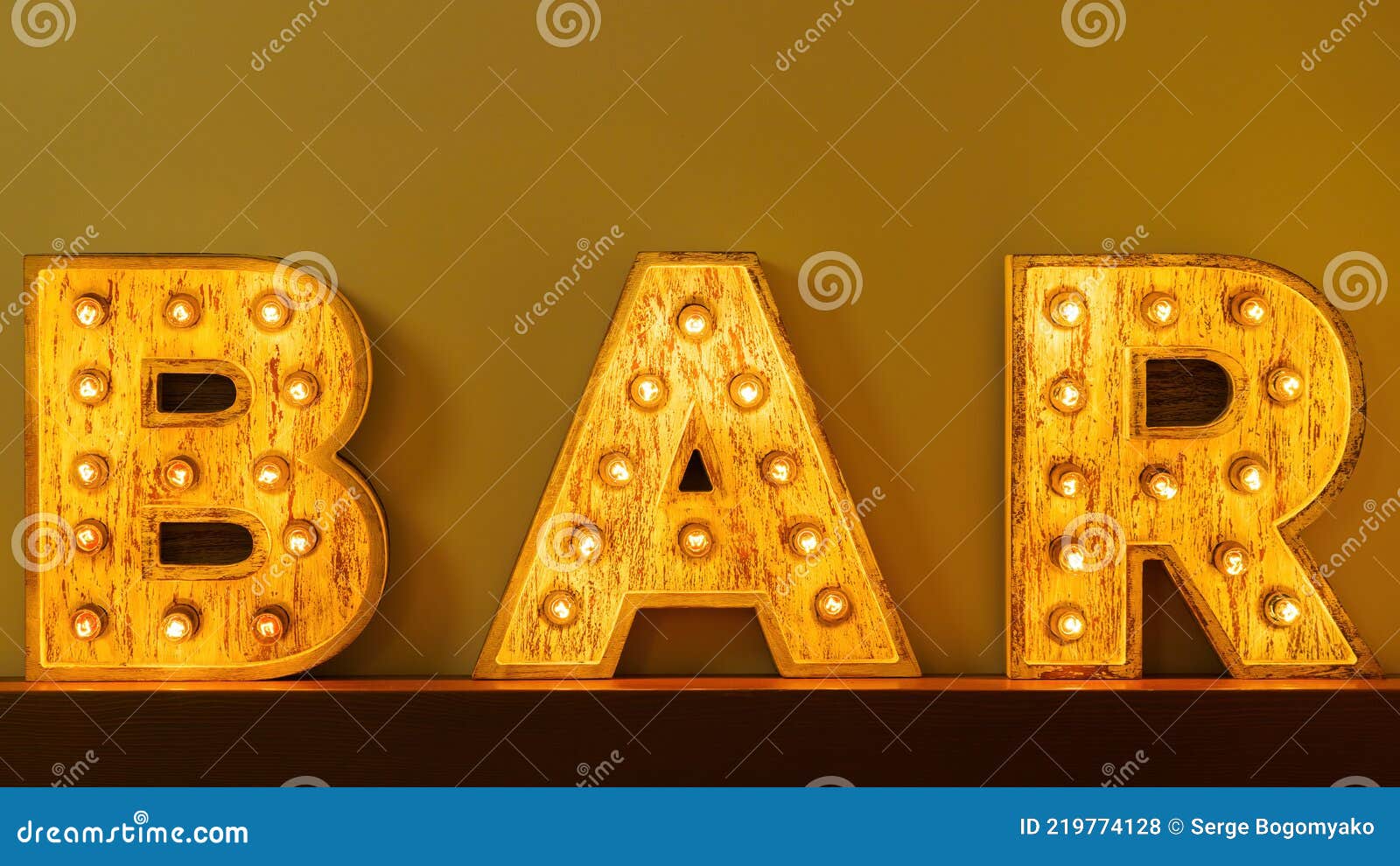 Bar Letters Neon Sign for Cafes and Restaurants Stock Photo - Image of ...