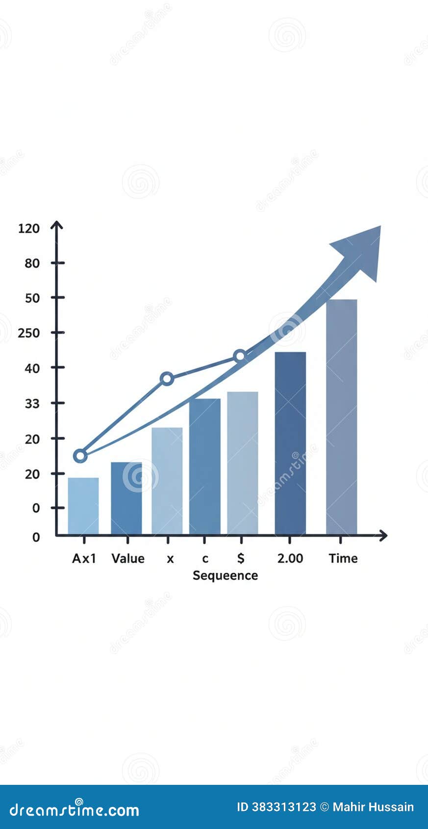 Graph With Axis Deflection And Curve With Circles Thin Line Icon ...