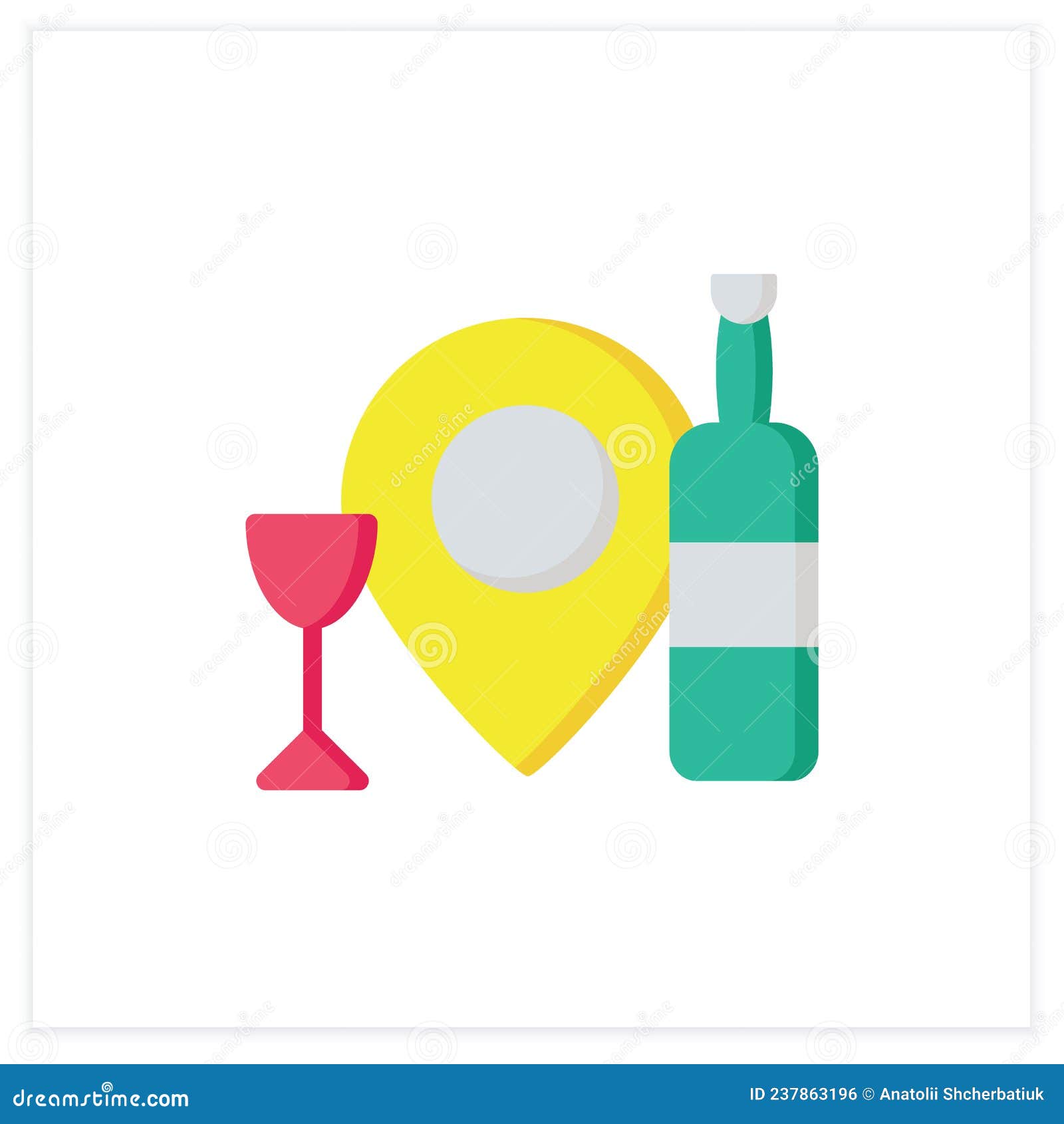 Bar location flat icon stock vector. Illustration of fest - 237863196