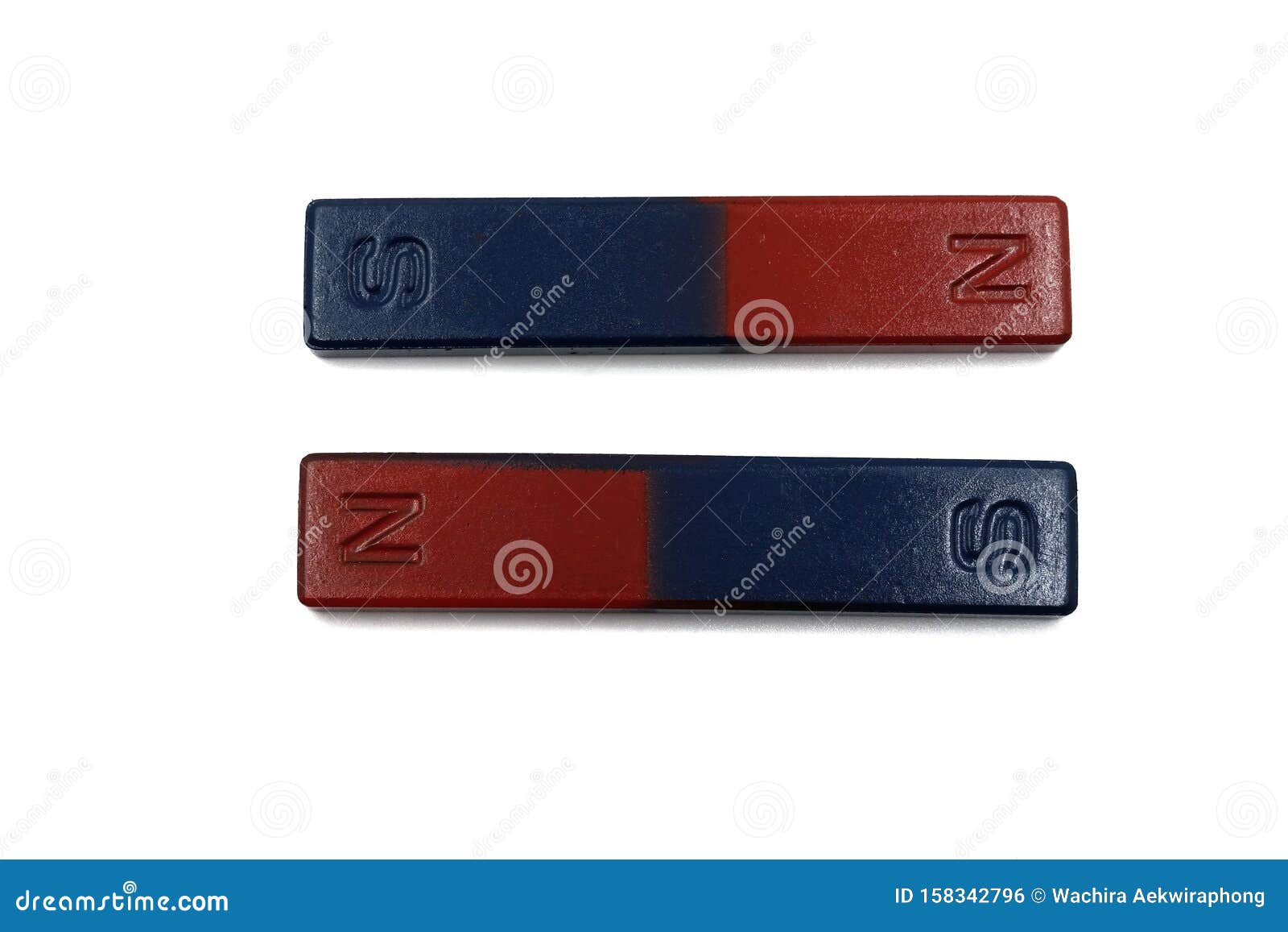 Bar Magnet on White Background Stock Photo - Image of object, forces ...