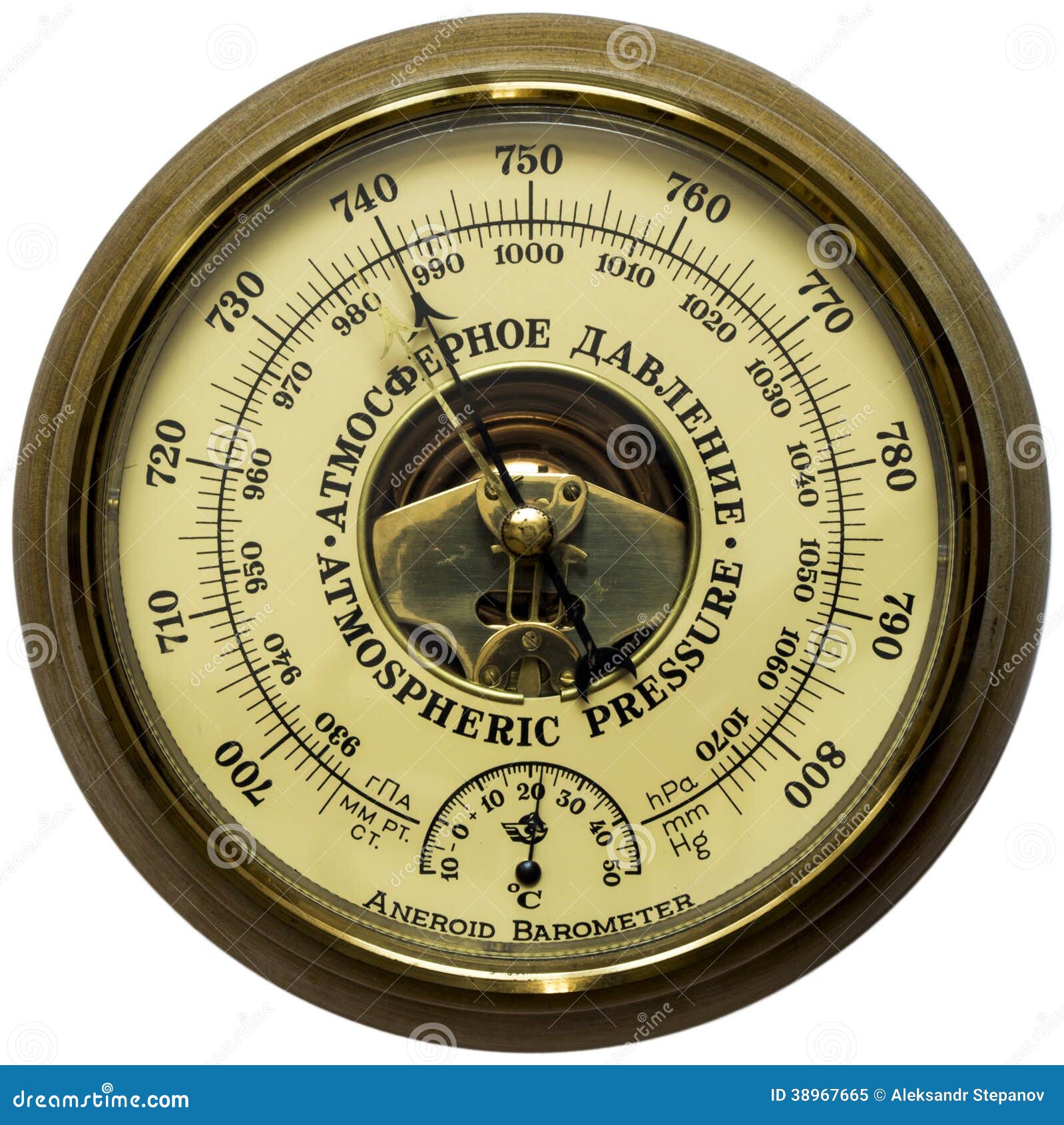 Barômetro Aneroide Antiquado Imagem de Stock - Imagem de colheita ...