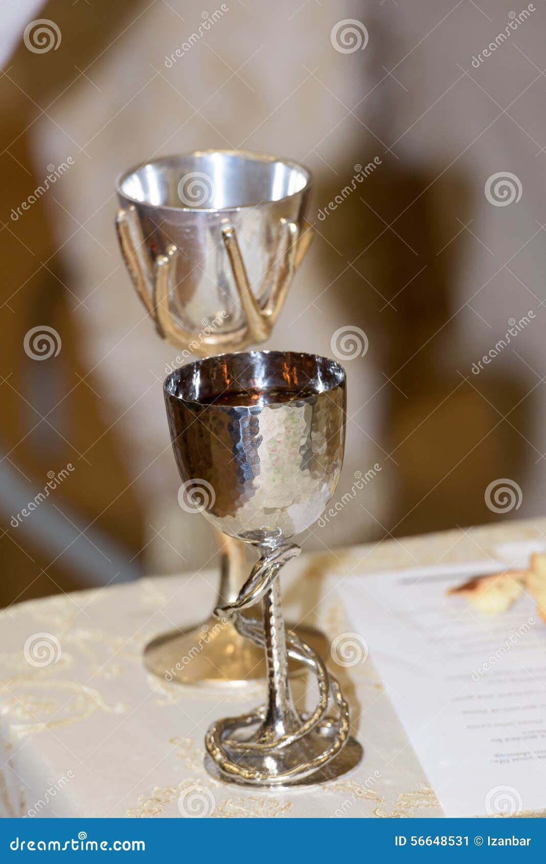 Bar Mitzvah Drinking Silver Goblet Stock Image - Image of yellow ...