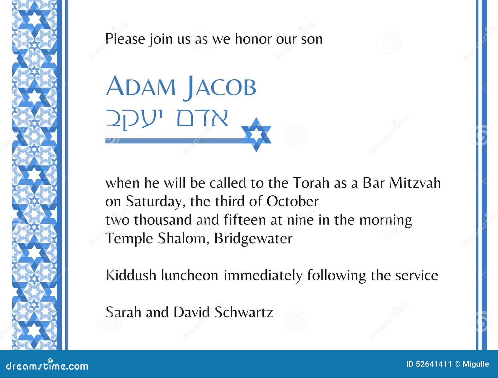 Bar mitzvah invitation stock vector. Illustration of mazel - 52641411