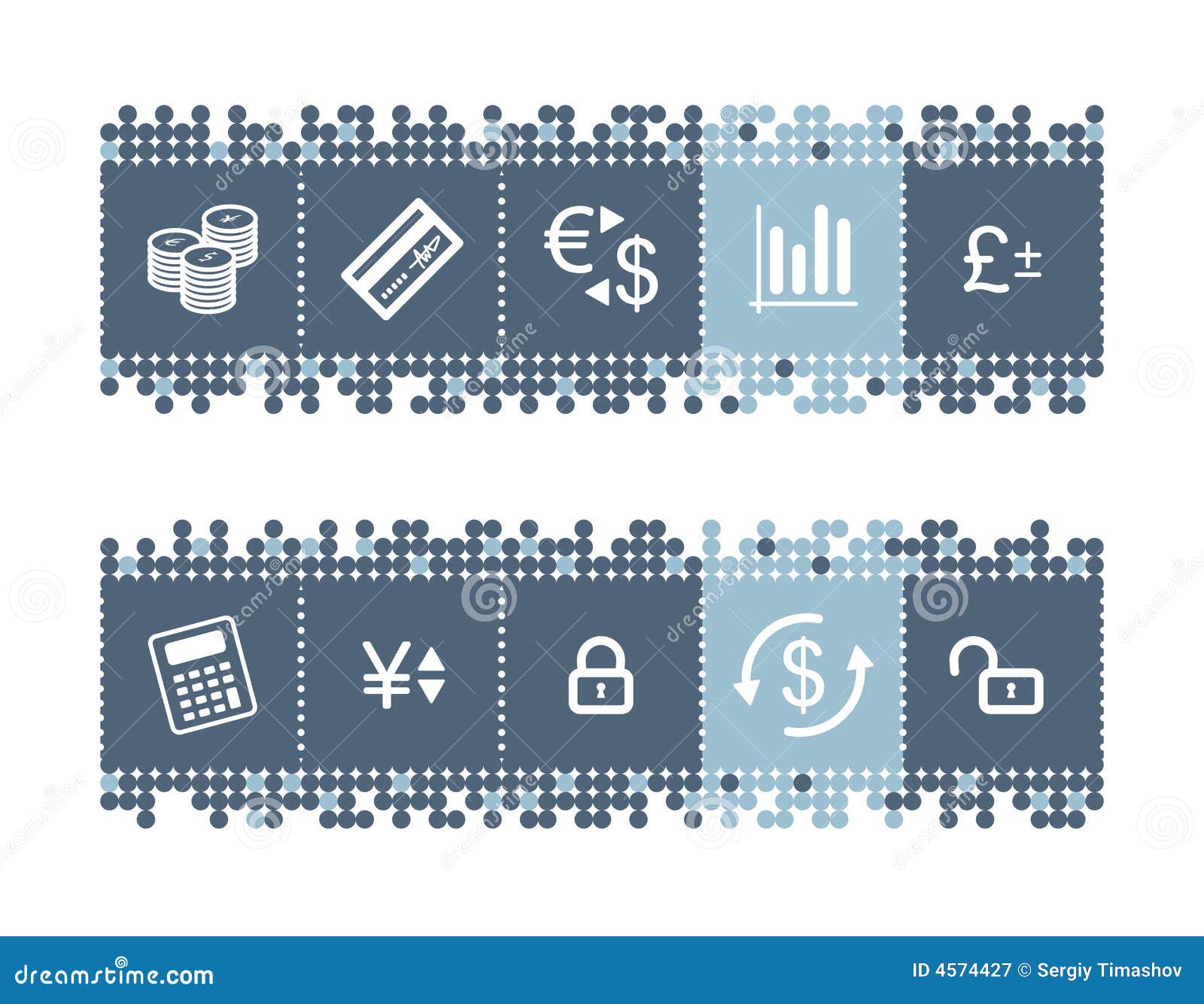 Bar with money icons stock vector. Illustration of panel - 4574427
